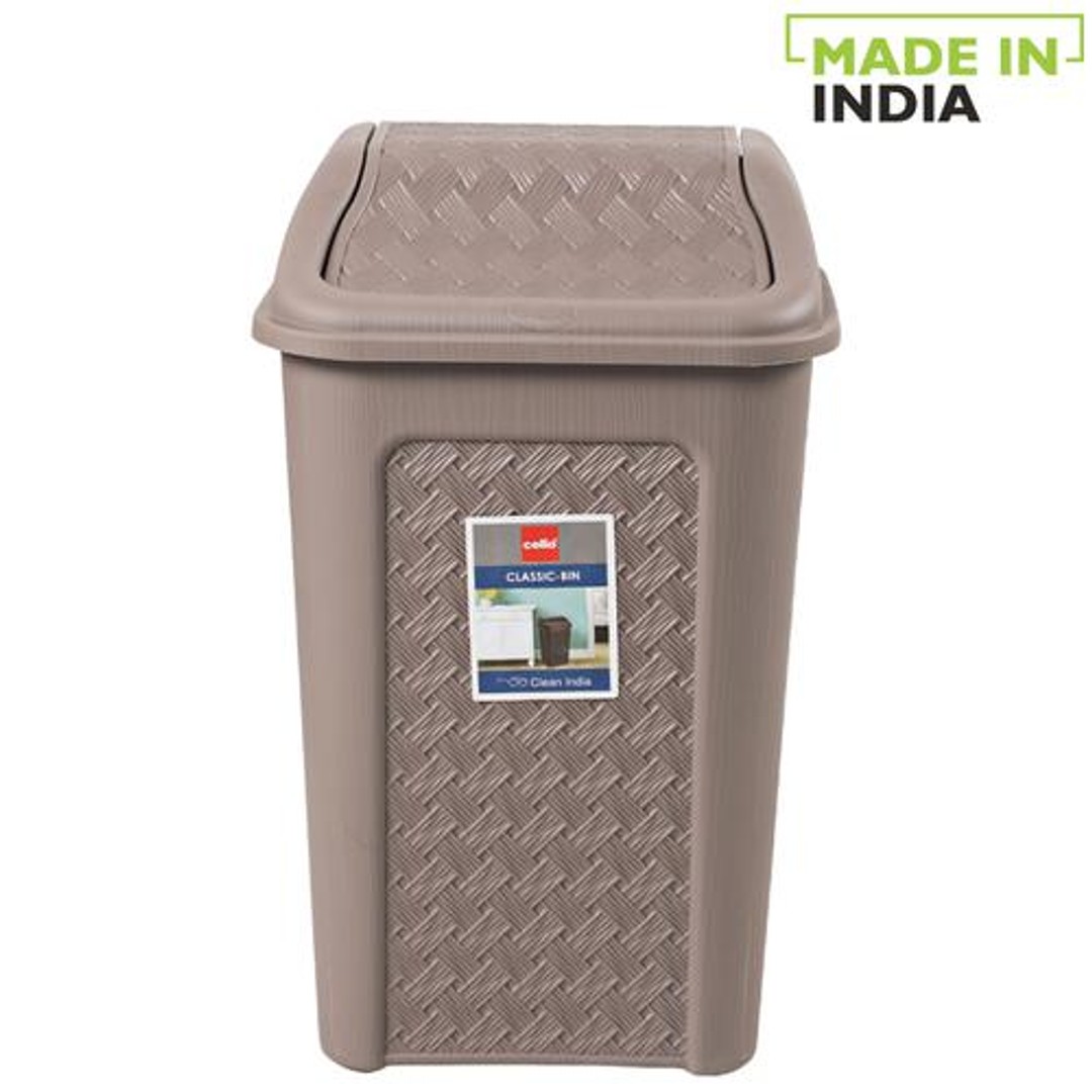 Buy Cello Classic Swing Plastic Dustbin / Garbage Bin - Grey Online at ...