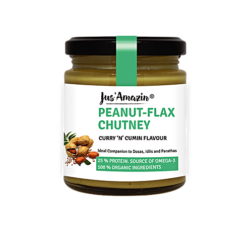 Buy Jus Amazin Organic Peanut Flax Chutney - Curry N Cumin Flavour ...