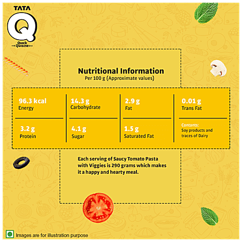 Buy TATA Q Ready To Eat Saucy Tomato Pasta With Veggies - High Quality ...