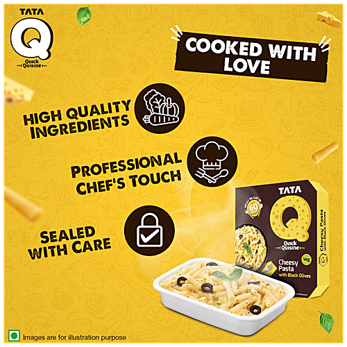 Buy TATA Q Ready To Eat Veg Cheesy Pasta With Black Olives - High ...