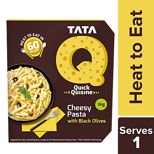 Buy TATA Q Ready To Eat Veg Cheesy Pasta With Black Olives - High ...