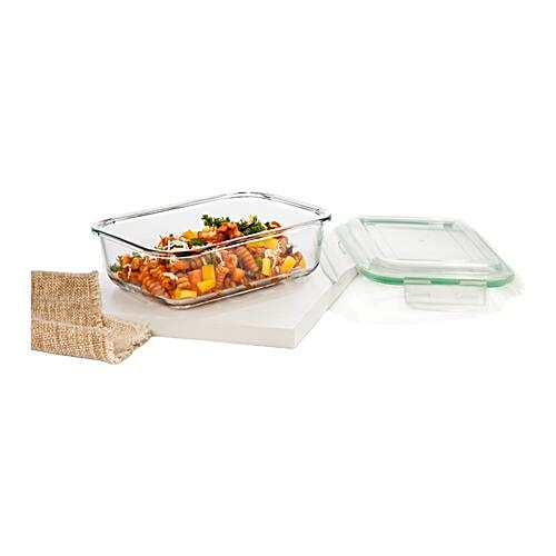 Buy Signoraware Lock 'N' Store Rectangular Glass Container - With Lid ...