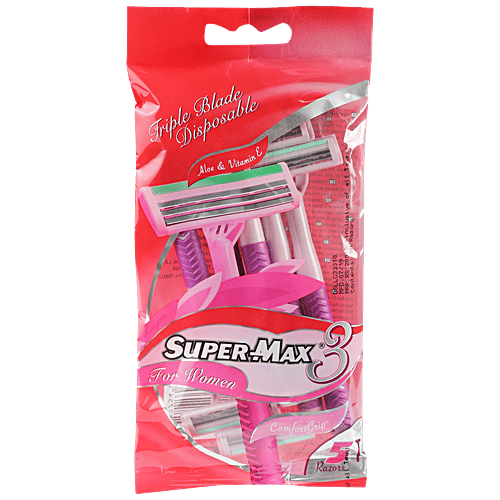 Buy Supermax Triple Blade Women's Disposable Razor - With Comfortable ...