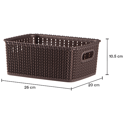 Buy Polyset Marvel 50 Multi Storage Plastic Basket Without Lid - Matt ...