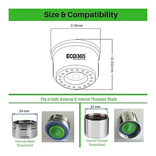 Buy ECO365 Water Shower Flow/Aerator - Blue, 3 LPM Online at Best Price ...