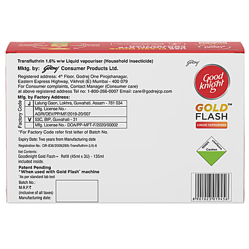 Buy Good knight Gold Flash Liquid Vapourizer, Mosquito Repellent Refill ...