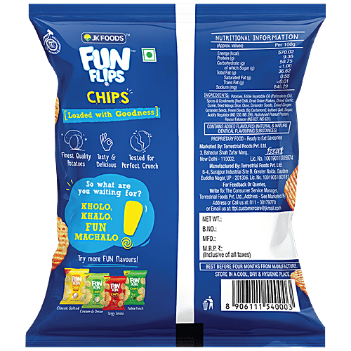 Buy Fun Flips Potato Chips - Mix Masala, Tasty & Crunchy Snack Online ...