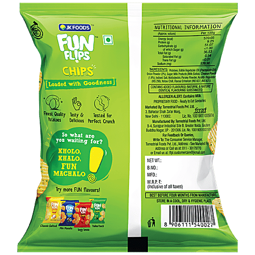 Buy Fun Flips Potato Chips - Cream Onion, Rich In Taste Online at Best ...