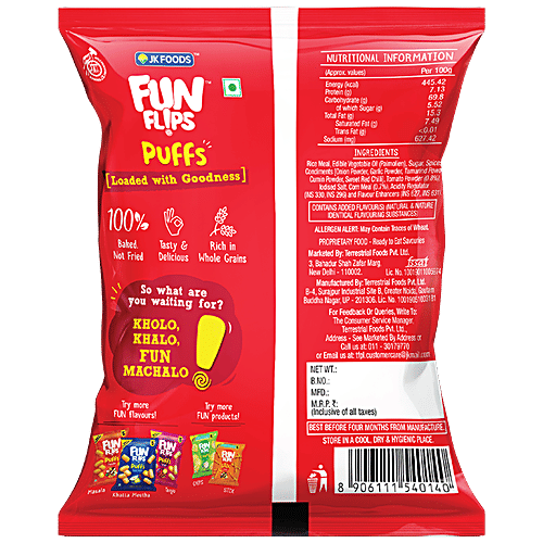 Buy Fun Flips Baked & Crunchy Puffs - Tomato Online at Best Price of Rs ...