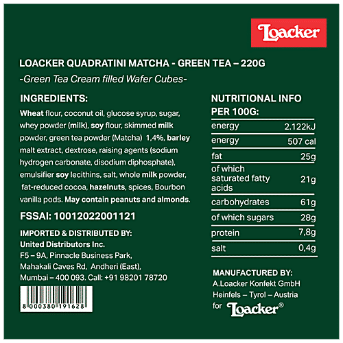 Buy Loacker Quadratini Matcha-Green Tea Online at Best Price of Rs 299 ...