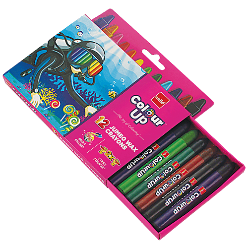 Buy BIC Cello ColourUp Wax Crayon Jumbo - 12 Shades Online at Best ...
