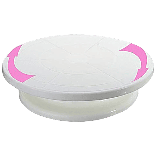 Buy Flair Round Cake Turner Stand - Big, Plastic, White Online at Best ...