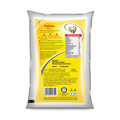 Buy Saffola Total Refined Cooking oil | Blended Rice Bran & Safflower ...