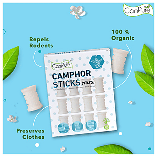 Buy CamPure Camphor Sticks - Mini, Repels Insects & Rodents, Purifies ...