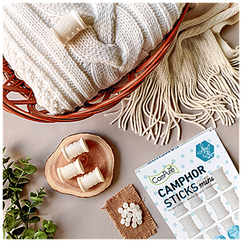 Buy Campure Camphor Sticks - Mini, Repels Insects & Rodents, Purifies ...