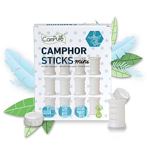 Buy Campure Camphor Sticks - Mini, Repels Insects & Rodents, Purifies ...