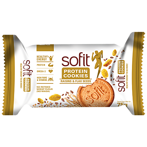 Buy Sofit Protein Cookies - Raisin & Flaxseeds Online at Best Price of ...