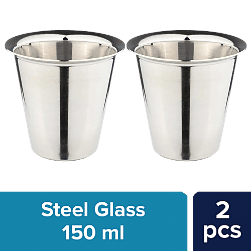 Buy bb home Rampatra Coffee/Tea Glass - Stainless Steel, 14 cm , Silver ...