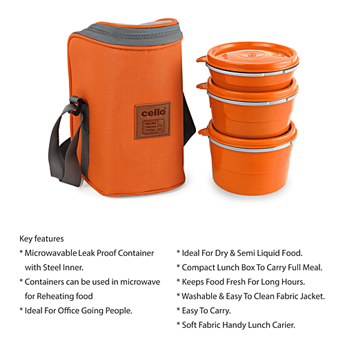 Buy Cello Max Fresh Thermoware Hot Wave Lunch Box/Tiffin Box - Inner ...