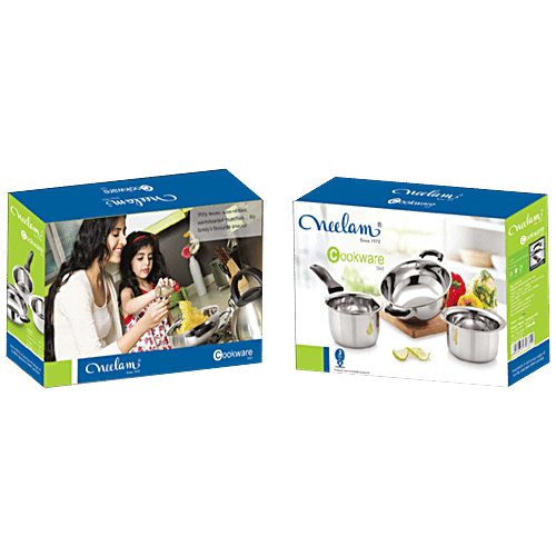 Buy Neelam Stainless Steel Cookware Set - Kadhai, Tope & Sauce Pan ...