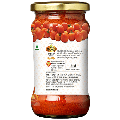 Buy Three Mango Tomato Pickle - With Garlic Online at Best Price ...