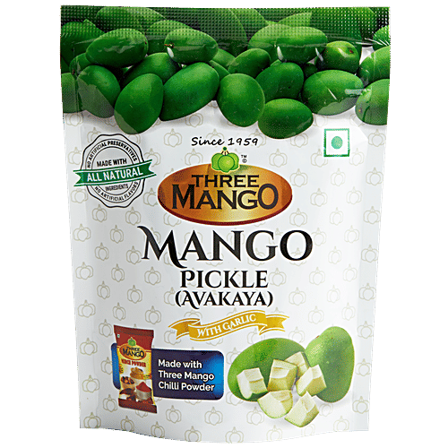 Buy Three Mango Mango Pickle - Avakaya, With Garlic Online at Best ...