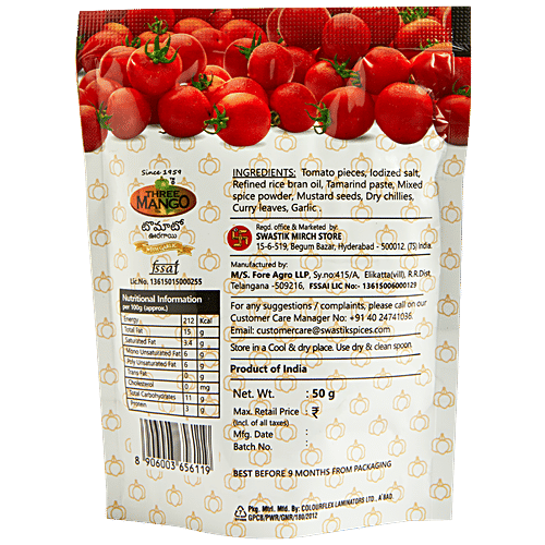 Buy Three Mango Tomato Pickle - With Garlic Online at Best Price of Rs ...