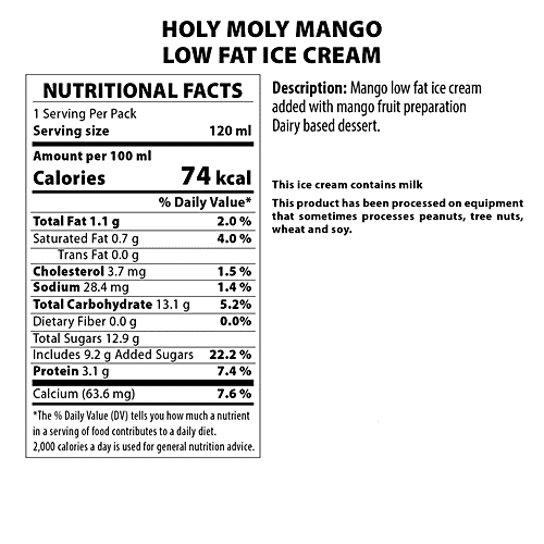 Buy THE BROOKLYN CREAMERY Holy Moly Mango MF Ice Cream Online at Best ...