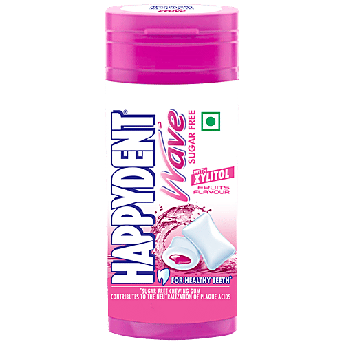 Buy Happydent Wave Chewing Gum - Fruit Flavour, With Xylitol, Sugar ...