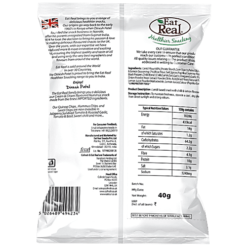 Buy Eat Real Lentil Chips - Chilli Lemon Online at Best Price - bigbasket