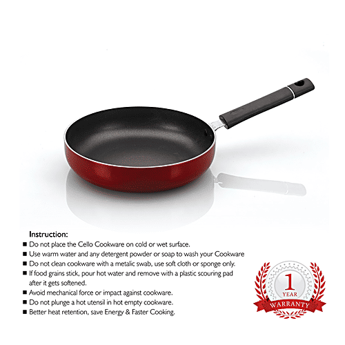 Buy Cello Cookware Non-Stick Induction Base Frypan - 220 mm, Red Online ...