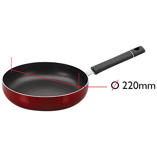 Buy Cello Cookware Non-Stick Induction Base Frypan - 220 mm, Red Online ...