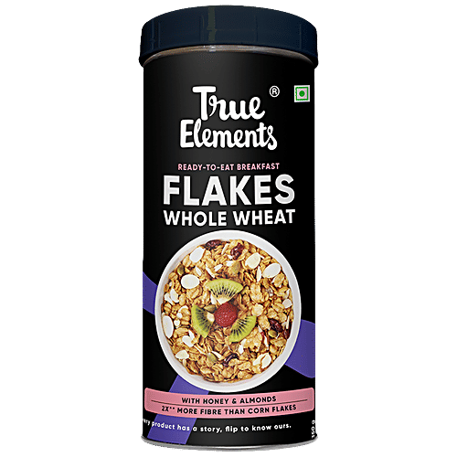 Buy True Elements Whole Wheat Flakes - Honey & Almonds, Dietary Fibre ...