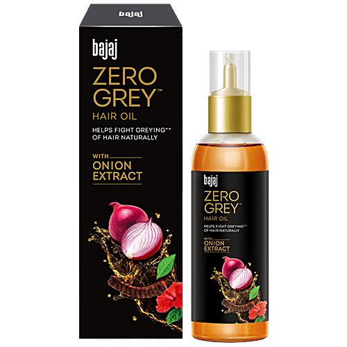 Buy Bajaj Zero Grey Anti-Greying Hair Oil - Delay Greying Of Hair ...