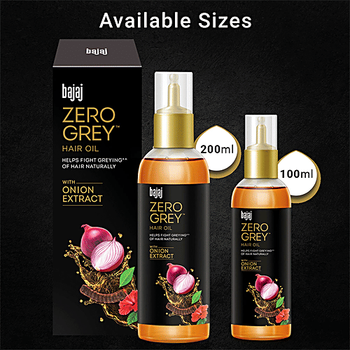 Buy Bajaj Zero Grey Anti-Greying Hair Oil - Delay Greying Of Hair ...