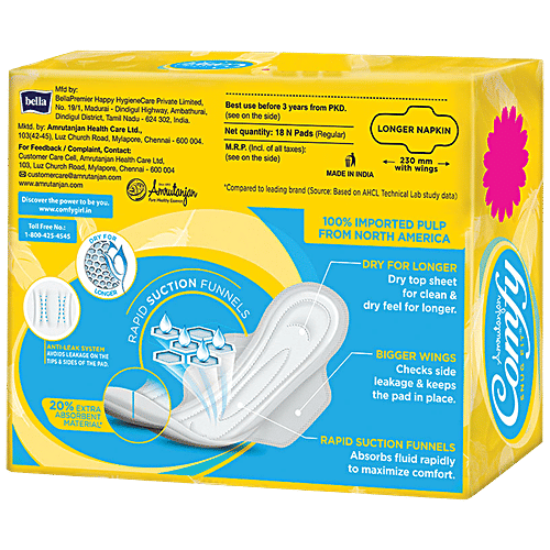Buy Comfy Snug Fit Sanitary Pads Value Pack - Regular, 230 mm With ...