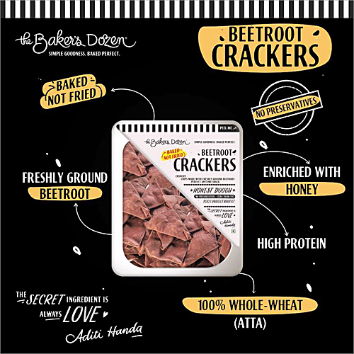 Buy The Baker's Dozen Beetroot Crackers - 100% Wholewheat Online at ...