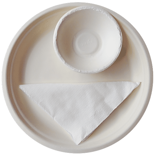 Buy VC Biodegradable Eco Friendly Disposable Round Plate Bowl Spoon ...