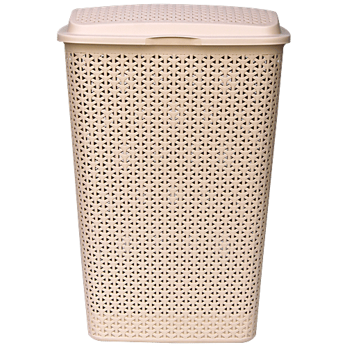 Buy Princeware Juliet Plastic Laundry Basket With Mat Design 53 Litre ...