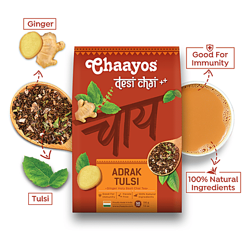 Buy Chaayos Tea Blend/Chai - Adrak Tulsi, Premium Flavoured Online at ...
