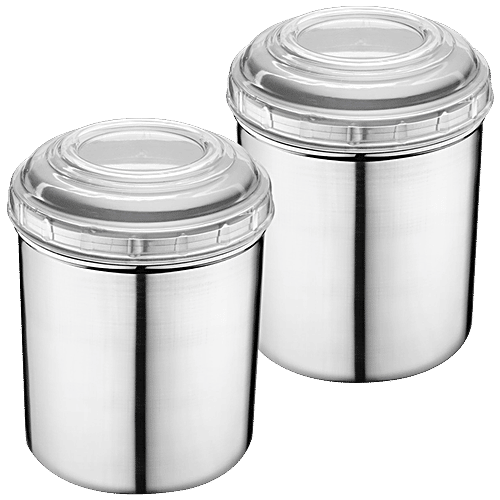 Buy Jensons Steel Storage Deep Dabba/ Container Set With PP Lid ...