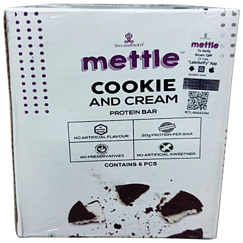 Buy Mettle Cookies & Cream Protein Bar Online at Best Price of Rs 750 - bigbasket