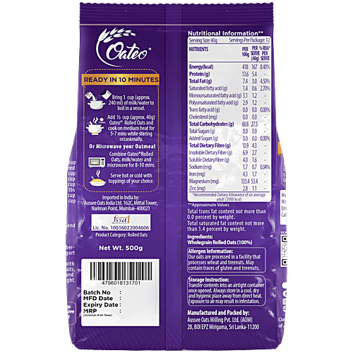 Buy Oateo Rolled Oats Online at Best Price of Rs 150 - bigbasket