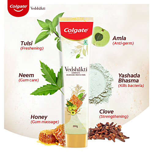 Buy Colgate Swarna Vedshakti Ayurvedic Toothpaste, Anti-Bacterial Paste ...