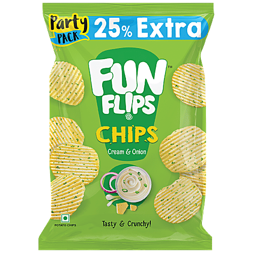 Buy Fun Flips Potato Chips - Cream & Onion Online at Best Price of Rs ...