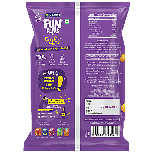 Buy Fun Flips Baked & Crunchy Curly Puffs - Mocktail Online at Best ...