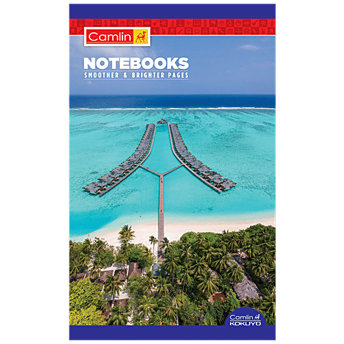 Buy Camlin Long Book Soft Cover Single Line Design Notebook - 172 Pages ...