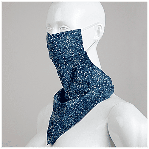 Buy FabAlley Cotton Scarf Mask - Indigo Boota Online at Best Price of ...