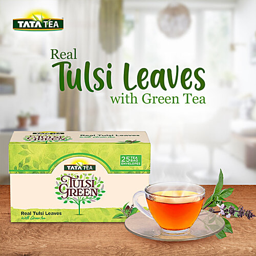 Buy Tata Tea Real Tulsi Leaves With Green Tea Online at Best Price of ...