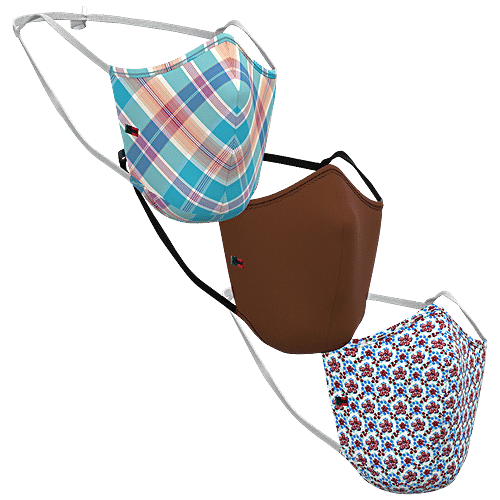 Buy Peter England Face Mask, 3 Ply With Nose Clip - Assorted Colour ...